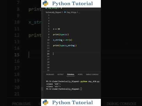 Convert Integer Into A String | Python Tutorial