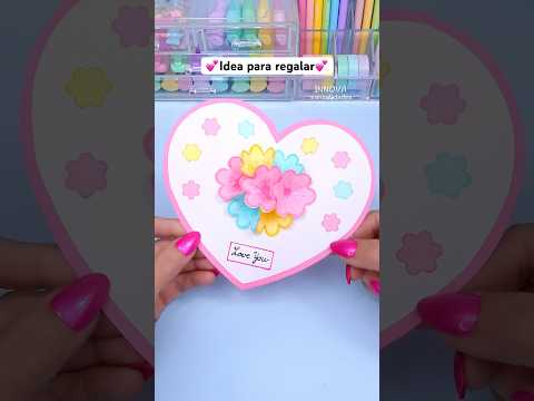 Manualidades para regalar 💖 Tarjeta pop up de flores #diy #manualidades #ideas #regalo