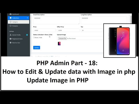 Learn PHP Admin Part 18 How to Edit Update data with Image in php | Update Image in PHP | Unlink ...