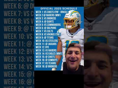 Chargers schedule #trending #nflteam #nflplayer #chargers #losangeleschargers #football #shorts #fyp