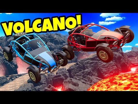 We Jumped Over a VOLCANO During a Race in BeamNG Drive Mods!
