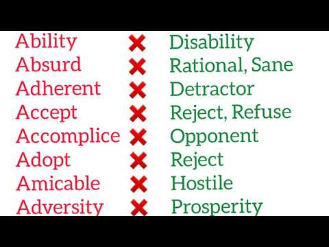 English /400+ opposite words/important opposite words/antonyms /useful for scholarship