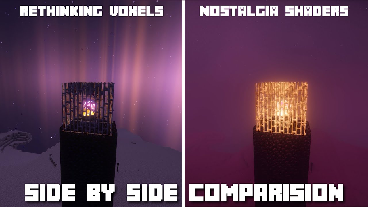 Rethinking Voxels & Nostalgia shaders | Side by Side comparison