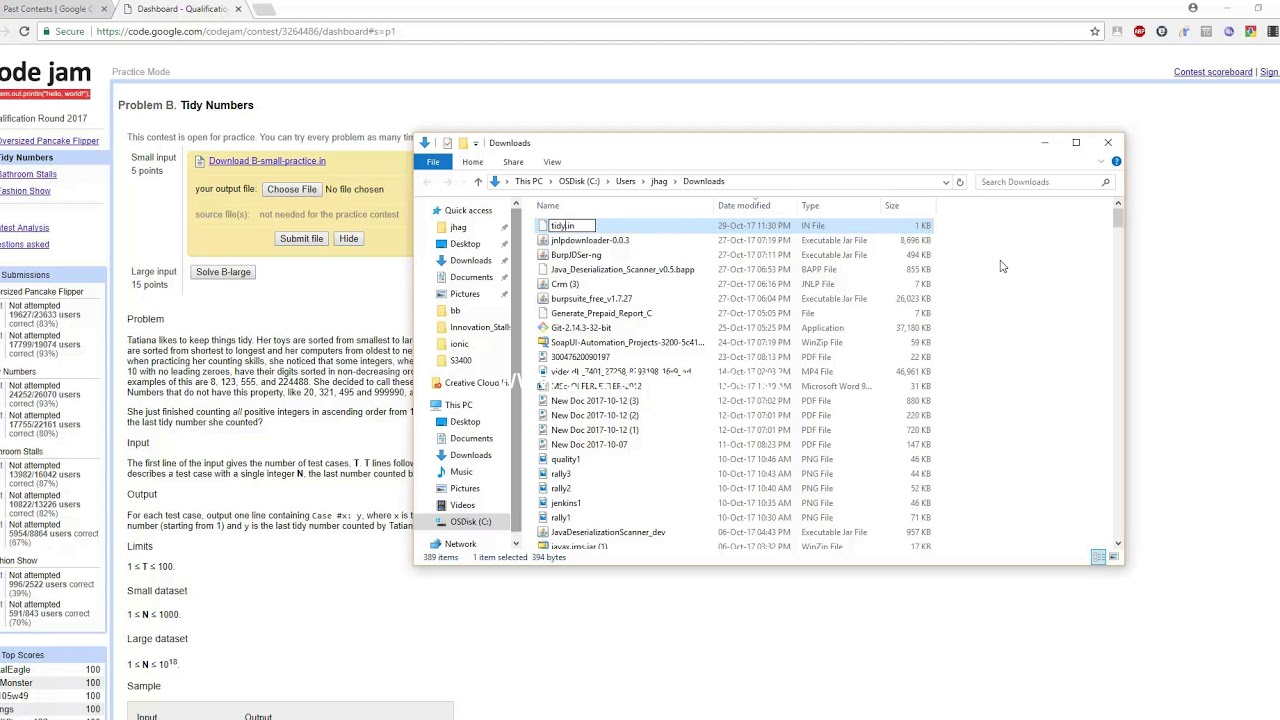 Solving Google Codejam 2017: Tidy Numbers problem
