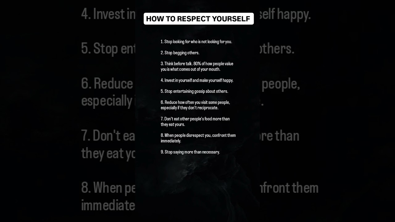 How to Respect Yourself 👈🔥 | #mindset #motivation #quotes #millionaire #yt  #lifelessons #selflove