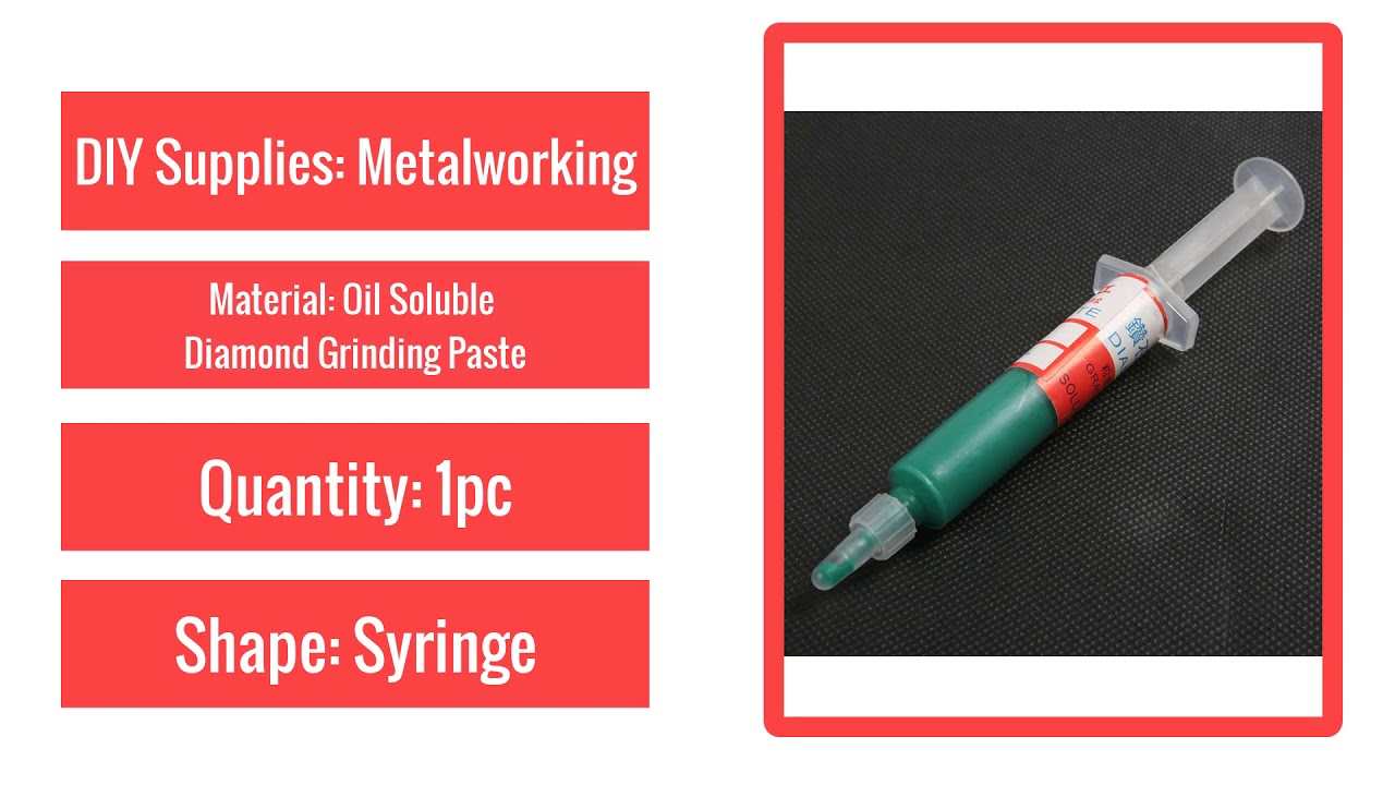 Best Diamond Polishing Lapping Paste Grinding Compound Grit Oil Soluble Syringe for Glass Metal