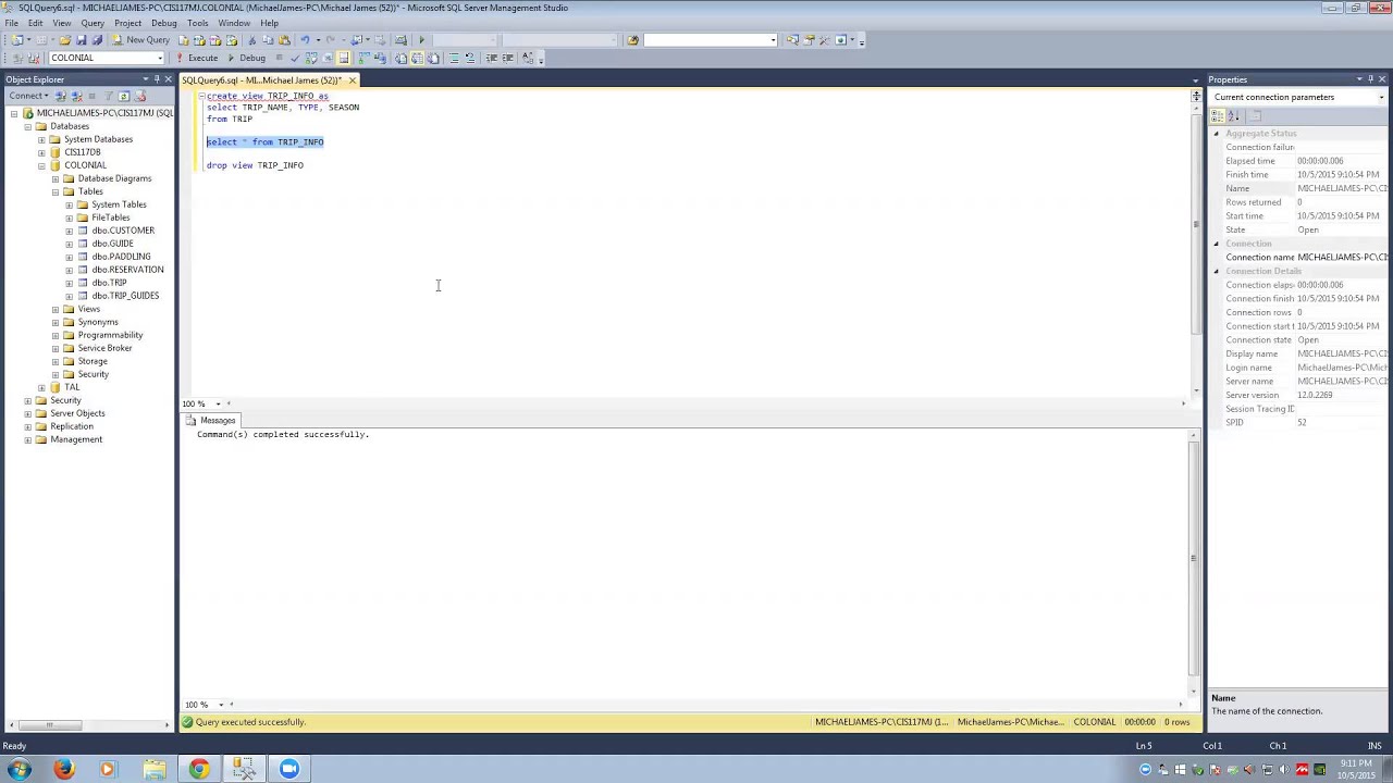 Mike James - Creating and Dropping Views in SQL