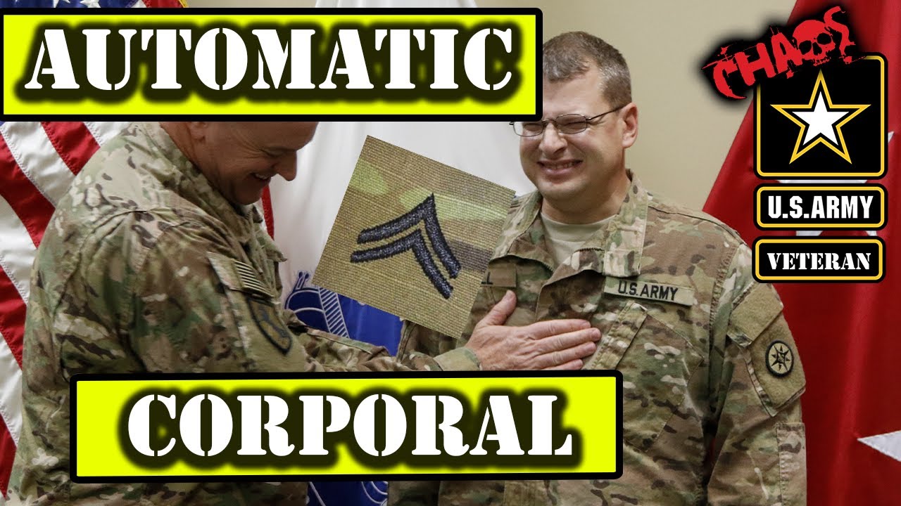 New automatic promotions to Corporal in the Army