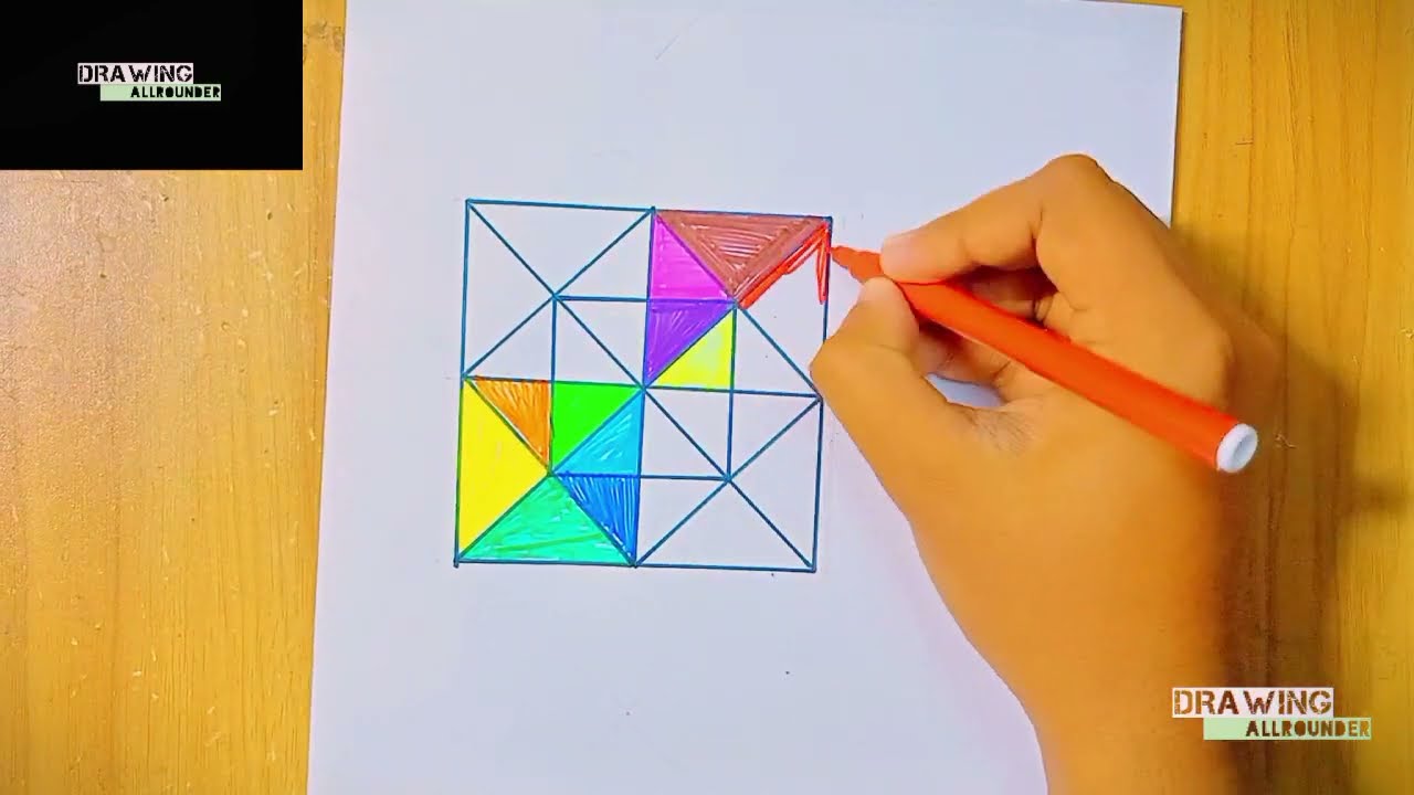 Geometric Pattern vector || Triangle art ||Geometric shape with 8 Triangles