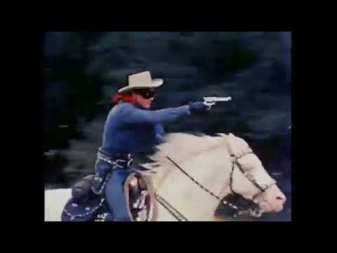 The Lone Ranger Opening Scene Clayton Moore & Silver also Jay Silverheels & Scout - Old Trading Post