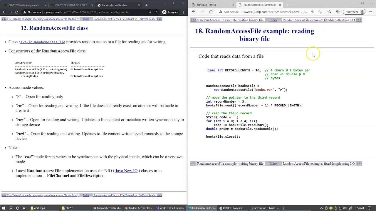 11.21 RandomAccessFile class examples