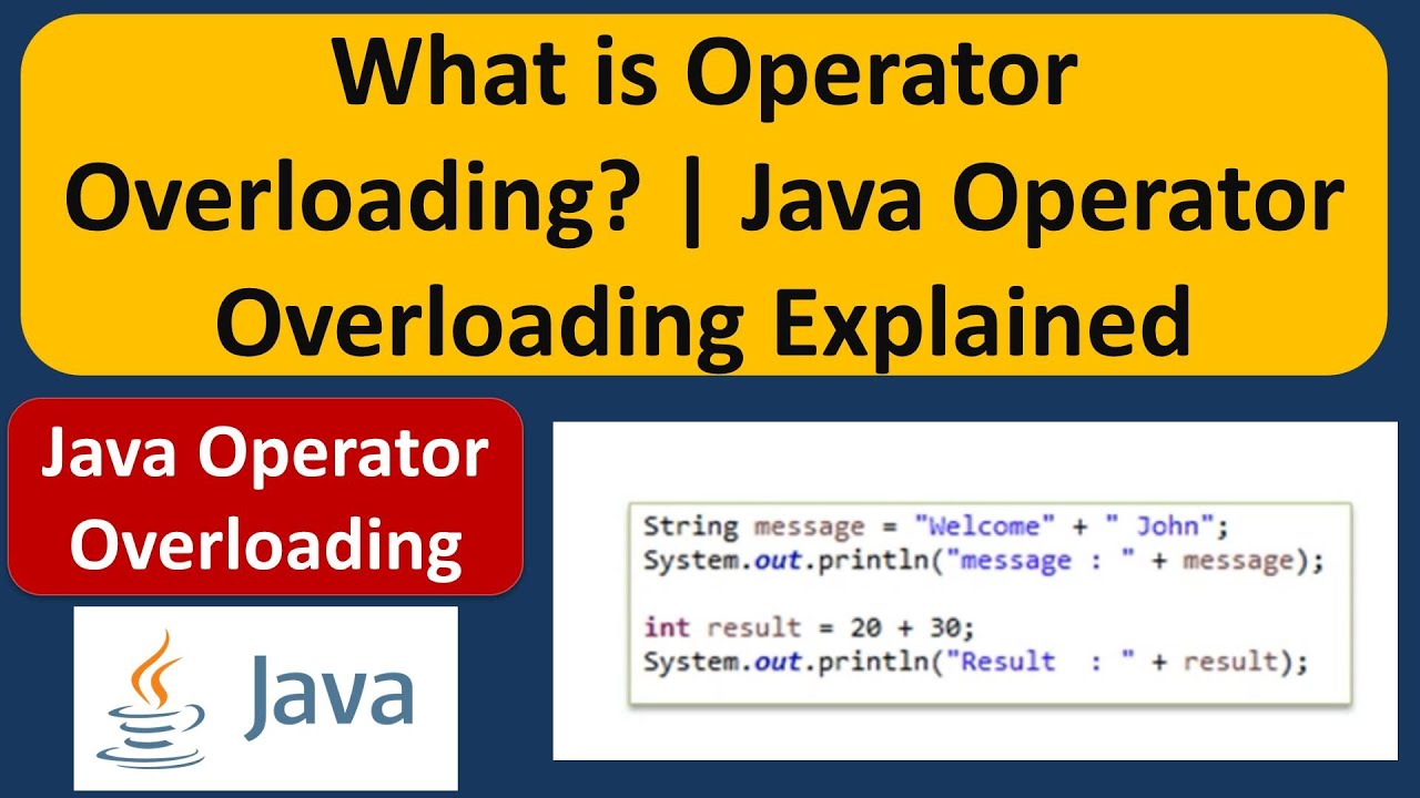 What is Operator Overloading in Java? | Java Operator Overloading | Java Tutorial