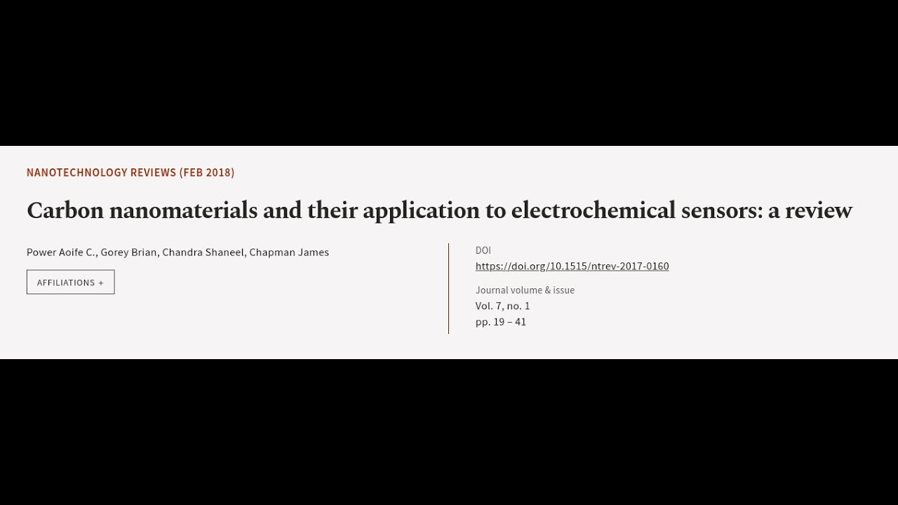 Carbon nanomaterials and their application to electrochemical sensors: a review | RTCL.TV
