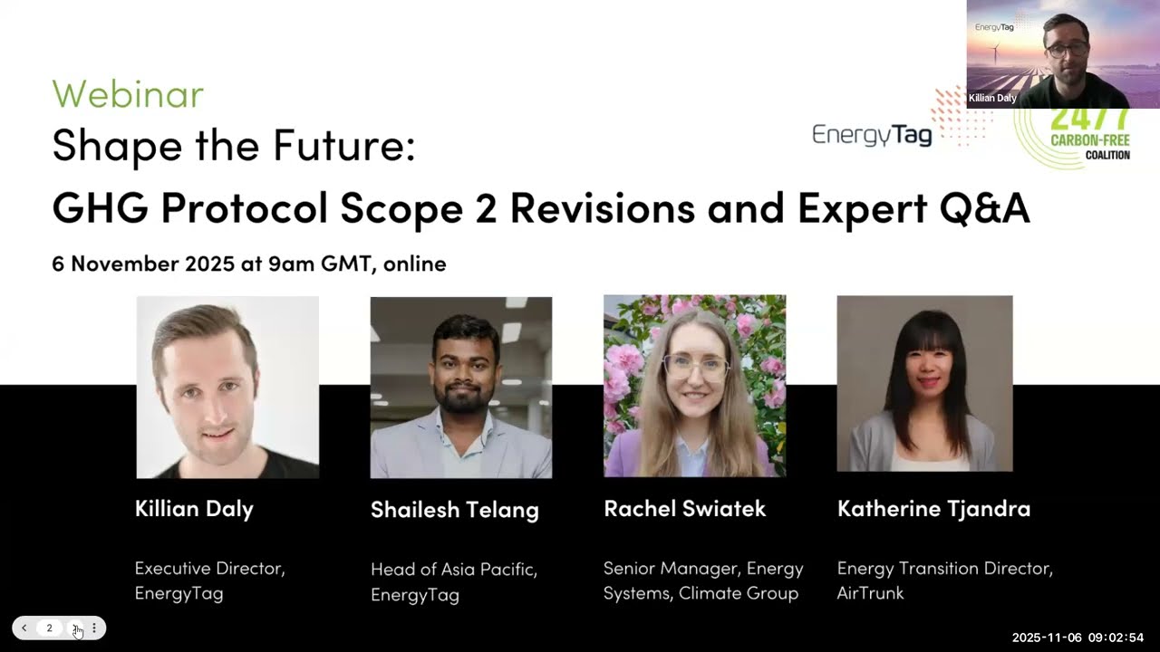 Webinar 1 Shape the Future: GHG Protocol Scope 2 Revisions and Expert Q&A