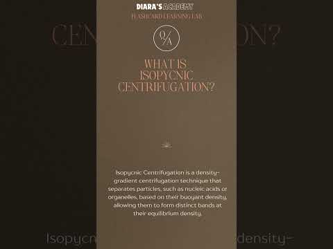 What is Isopycnic Centrifugation? @Diarasacademy