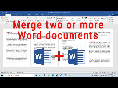 How to merge Word Documents | Combine multiple Word files | MS Word⏩