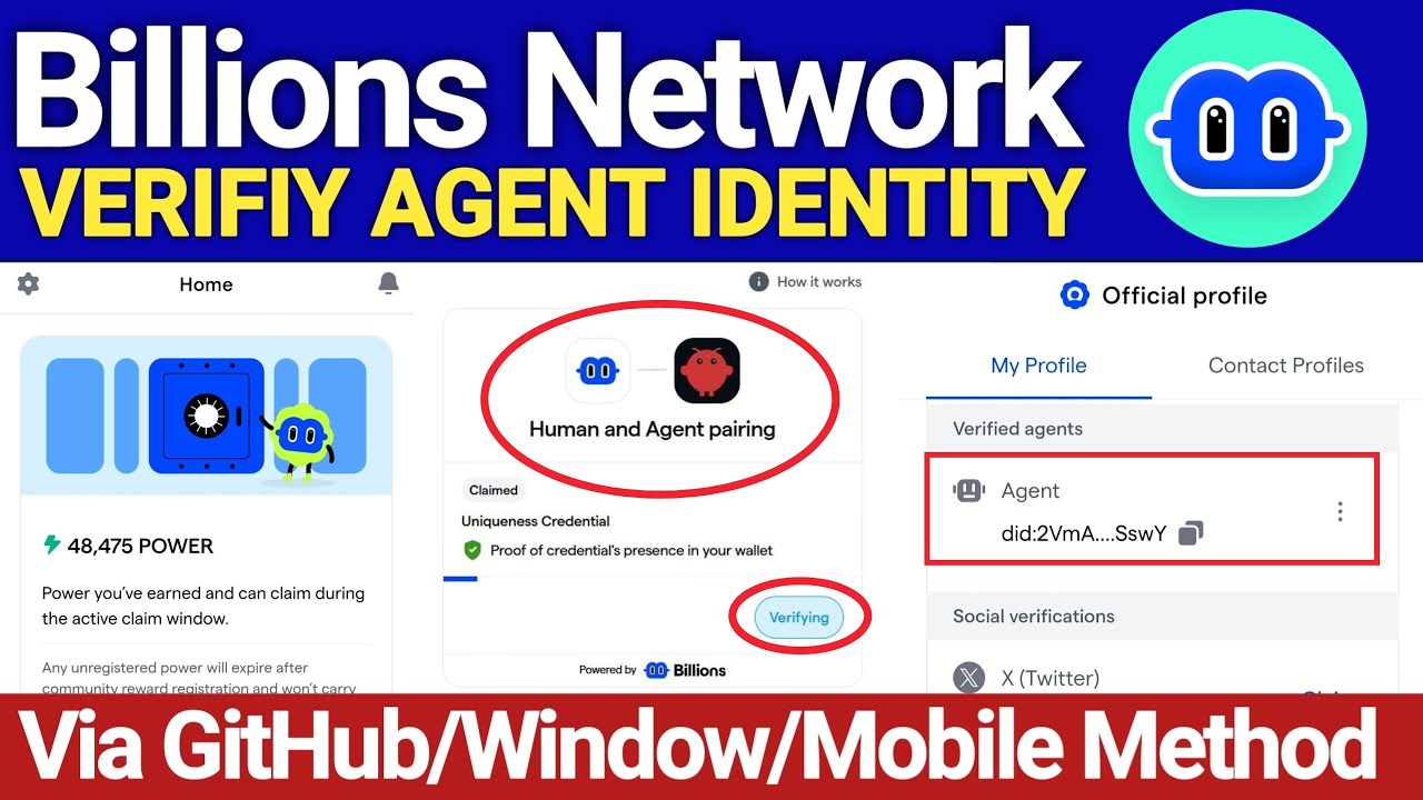 How to Verify Billions Network Agent Identity Using GitHub, Windows & Mobile (Complete Tutorial)