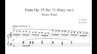 F. Chopin - Etude Op.25 No.11 Winter wind (Easy ver.) by FLare Notenblatt