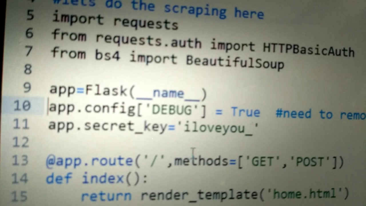 Activating debug mode in Python flask web application