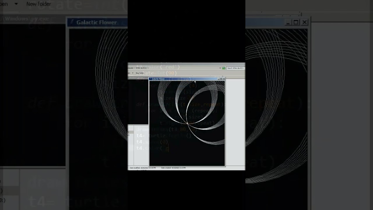 Lets Make Flower in Python Python turtle graphics || #shorts #python #trendingshorts