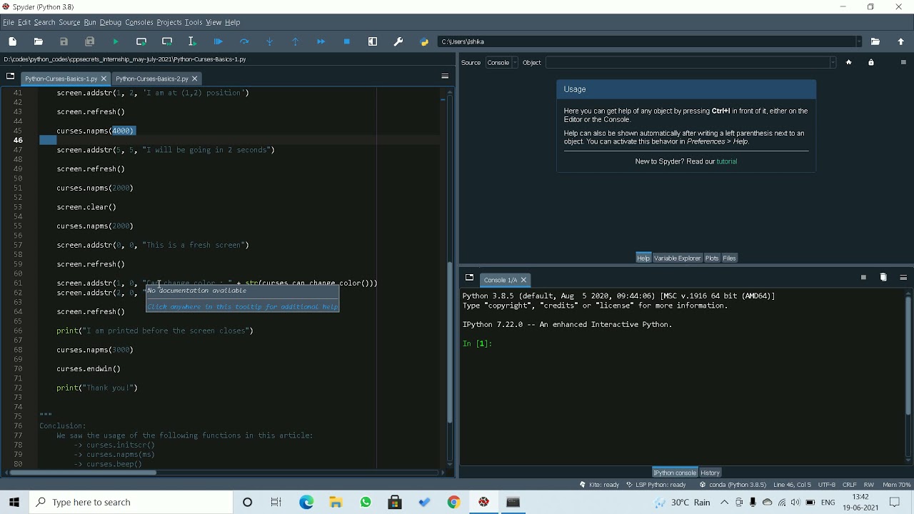 Python Curses Basics 1