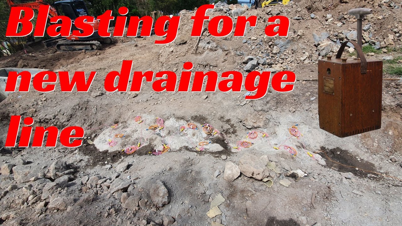 Blasting for a new drainage line