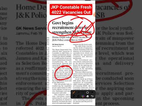 #jkpconstable|J&K Police Constable jobs 2024|JKP constable 4022 Posts out|JKP posts refers to Jkssb