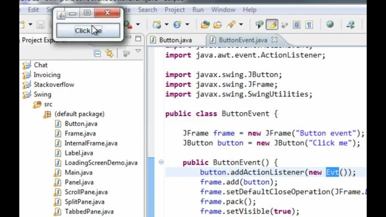 Java swing GUI tutorial #10: JButton and ActionListener