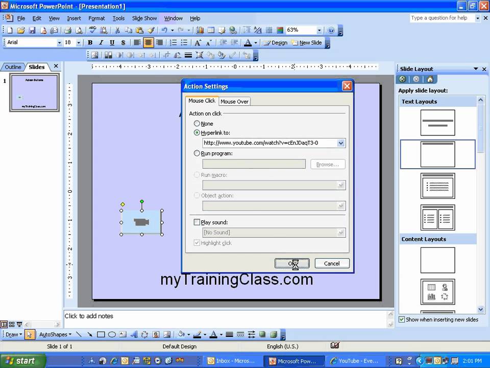 PowerPoint 2003 Action Buttons