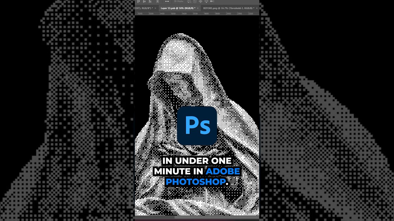 Make a Bitmap effect in under 60 seconds in Photoshop #bitmap #photoshop #streetwear