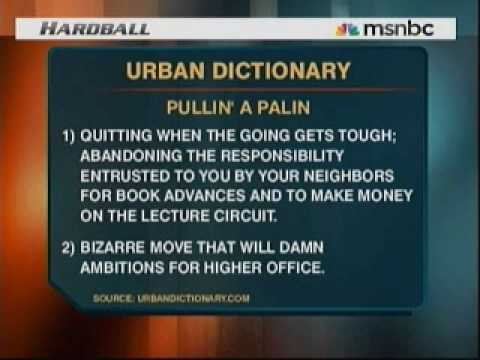 Urban Dictionary Adds "Pullin' A Palin"