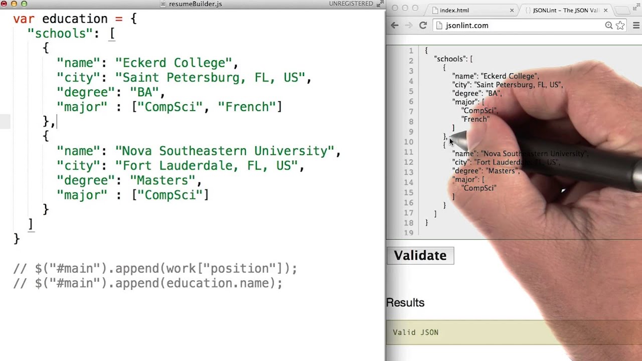 Validating JSON - JavaScript Basics
