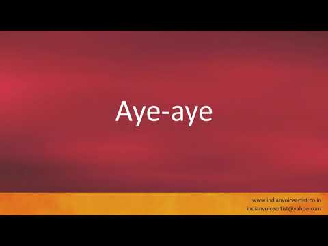 How to pronounce "Aye-aye".