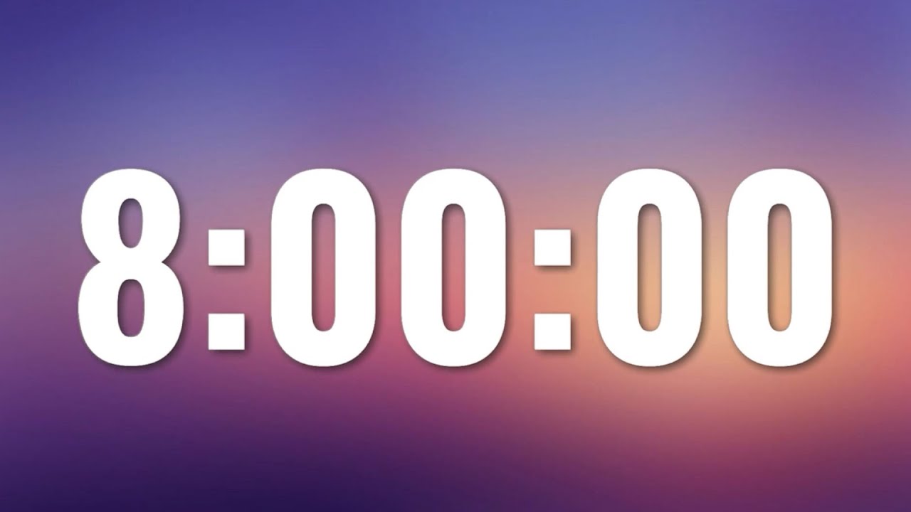 8 Hour Timer - No Sounds, No Ads, No Music