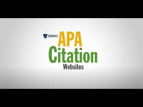 APA Citation: Websites