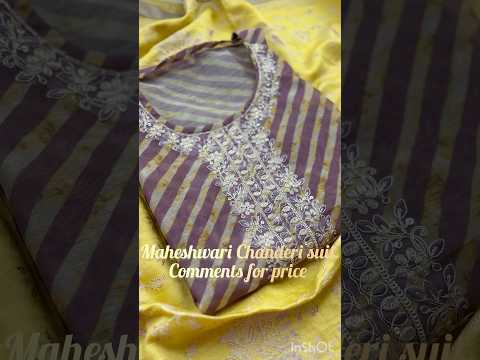 💖 Royal charm, handcrafted grace — draped in Maheshwari Chanderi beautiful. #maheshwarisuits