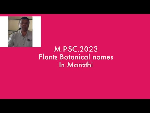 M.P.S.C.2023 Plants botanical names in Marathi.