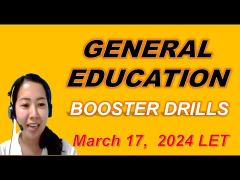BOOSTER DRILLS GENERAL EDUCATION 2024 FOR MARCH LET REVIEW DRILLS