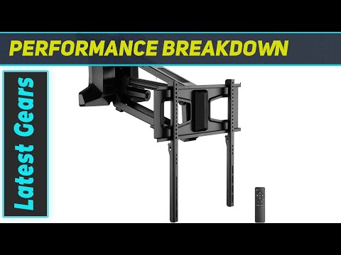 Mount-It! Motorized Fireplace TV Wall Mount | Remote Control Electric Pull Down Mantel