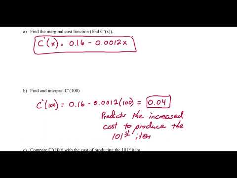 Find Marginal Cost of an Item