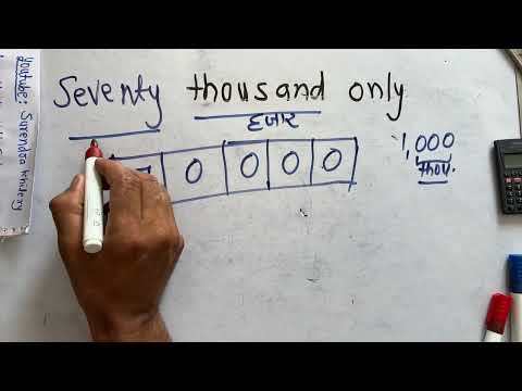Seventy thousand only | 70,000 Spelling hindi english | Hindi