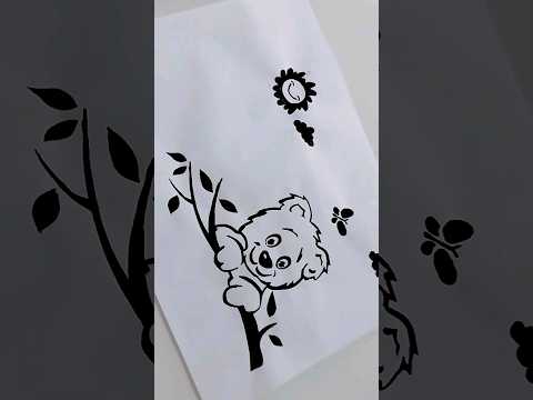 How to make cartoon in the wall of the child's bedroom π€ / Easy black color drawing /#shorts
