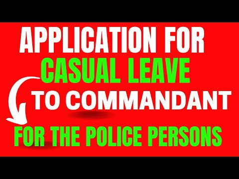 Casual Leave Application for Commandant in English ||Police Person ||EP 09||