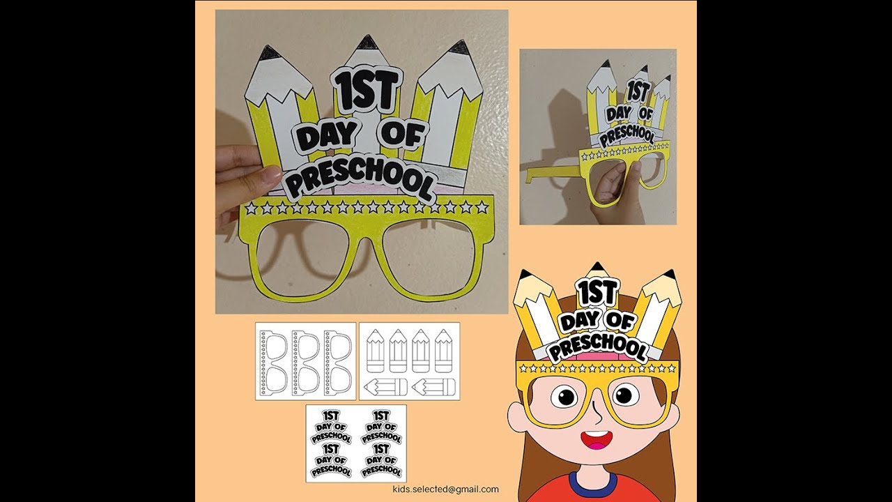 First Day of School Activities Sunglasses Craft for Kindergarten Preschool 1st Grade Back to School