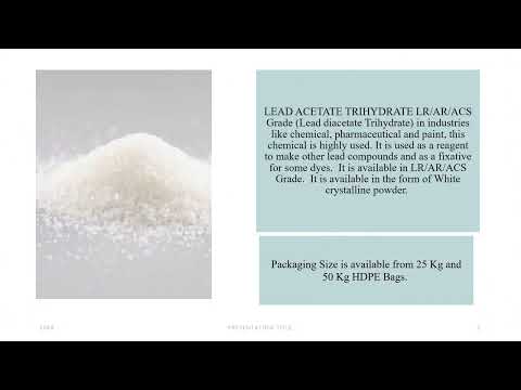 Lead Acetate - Sugar Of Lead Latest Price, Manufacturers & Suppliers