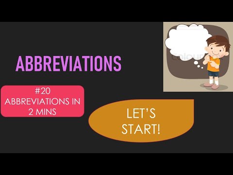 MANAGEMENT ABBREVIATIONS#20 ABBREVIATIONS IN 2 MINS