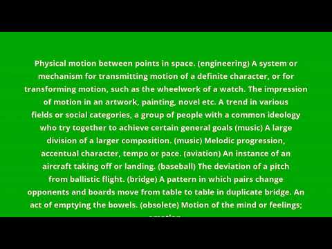 what is the meaning of movement