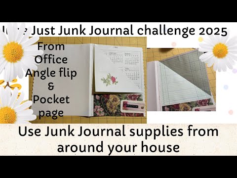 Office supplies in junk journals! Angle flip with pocket page (the sailboat page)