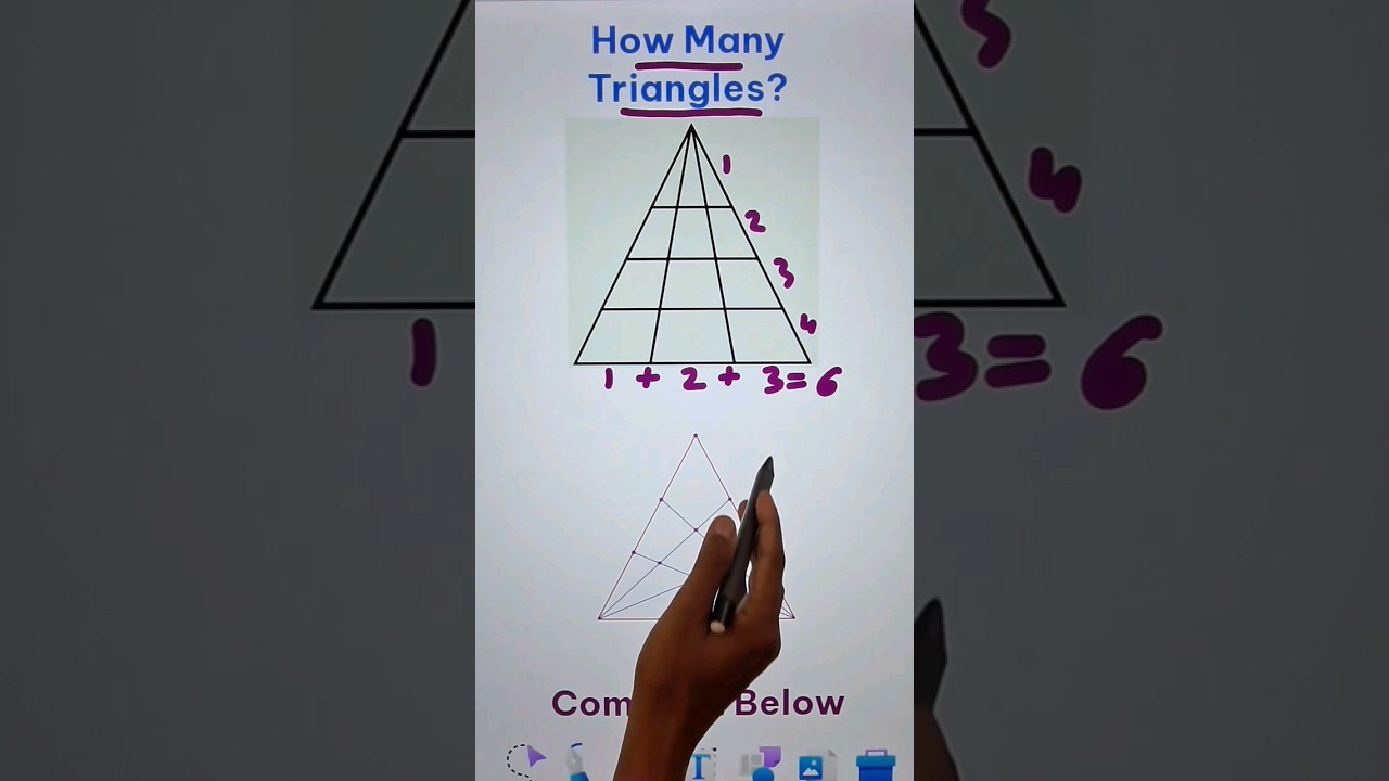 Only 1% Know this Trick II Count Triangles without Counting #counting #triangles #youtubeshorts