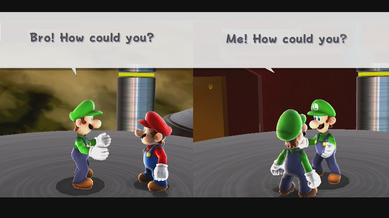 Super Mario Galaxy - Mario and Luigi Hidden Dialogue For Dying After Saving Luigi